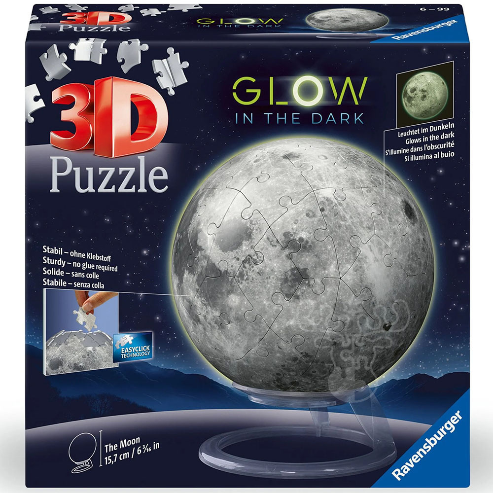 Ravensburger 3D Glow-In-The-Dark Moon Puzzle 72pcs - Puzzles Canada