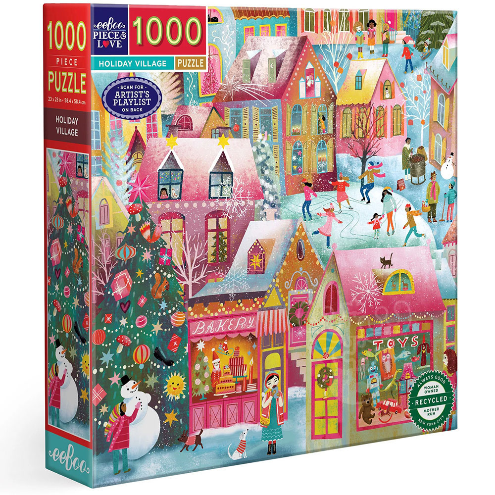 eeBoo Holiday Village Puzzle 1000pcs - Puzzles Canada