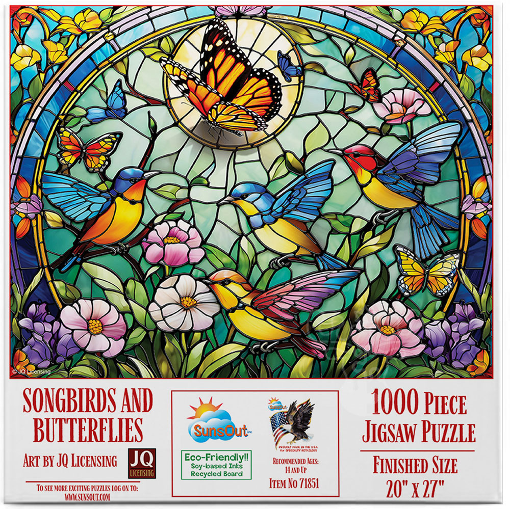 SunsOut Songbirds and Butterflies Puzzle 1000pcs - Puzzles Canada