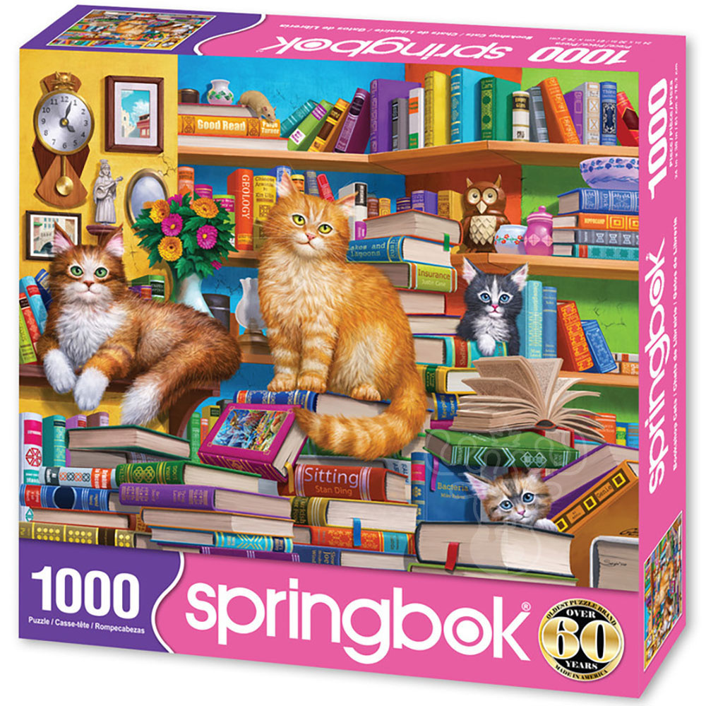 Springbok Bookshop Cats Puzzle 1000pcs - Puzzles Canada
