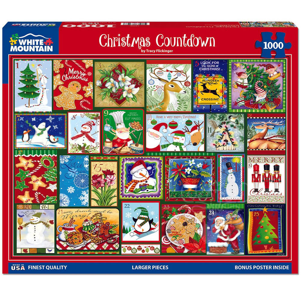 White Mountain Christmas Countdown Puzzle 1000pcs - Puzzles Canada