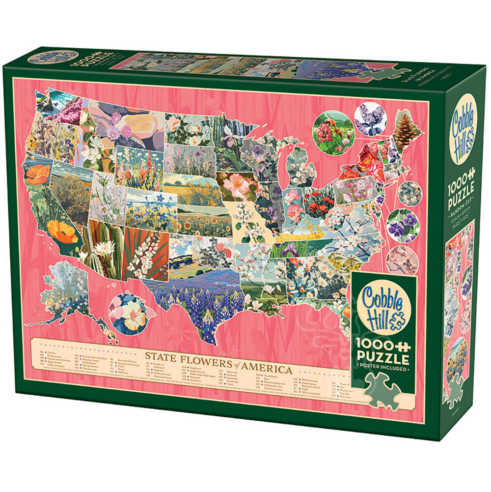 Cobble Hill State Flowers of America Puzzle 1000pcs - Puzzles Canada