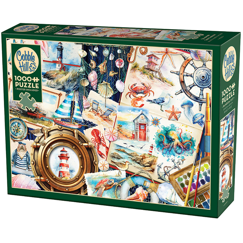 Cobble Hill Seashore Sketchbook Puzzle 1000pcs - Puzzles Canada