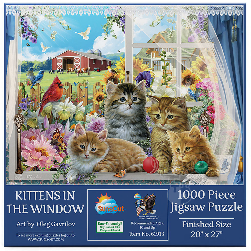 SunsOut Kittens in the Window Puzzle 1000pcs - Puzzles Canada
