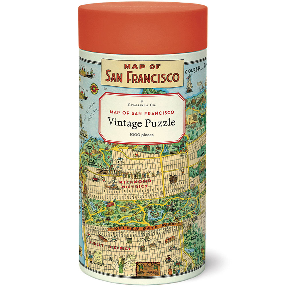 Cavallini Vintage: San Francisco Map Puzzle 1000pcs - Puzzles Canada