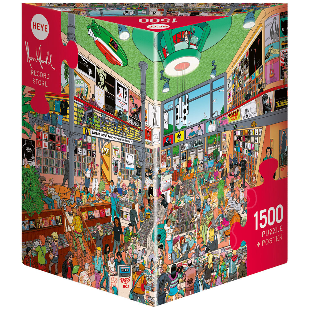 Heye Record Store Puzzle 1500pcs Triangle Box - Puzzles Canada