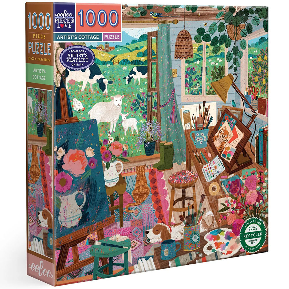 eeBoo Artist's Cottage Puzzle 1000pcs - Puzzles Canada