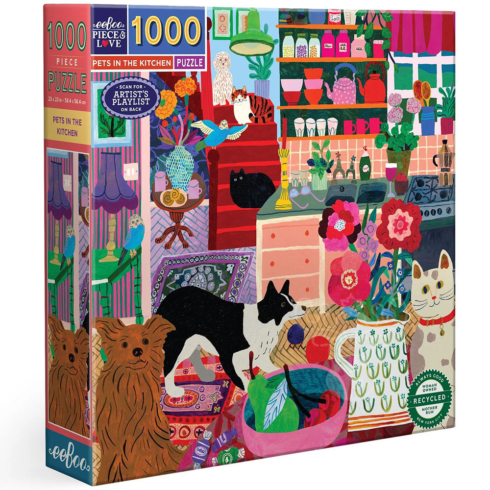 eeBoo Pets in the Kitchen Puzzle 1000pcs - Puzzles Canada