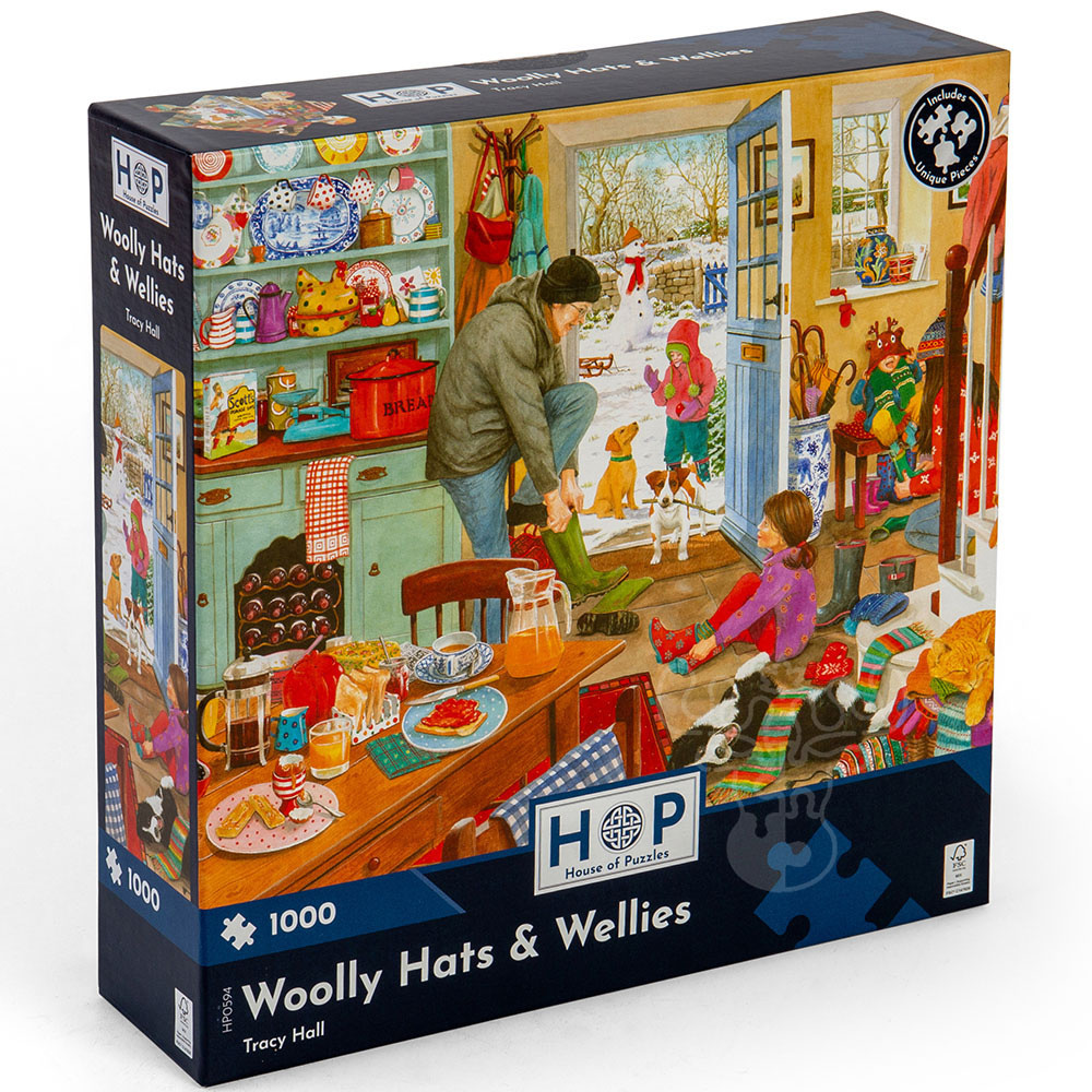 House of Puzzles Woolly Hats & Wellies Puzzle 1000pcs - Puzzles Canada