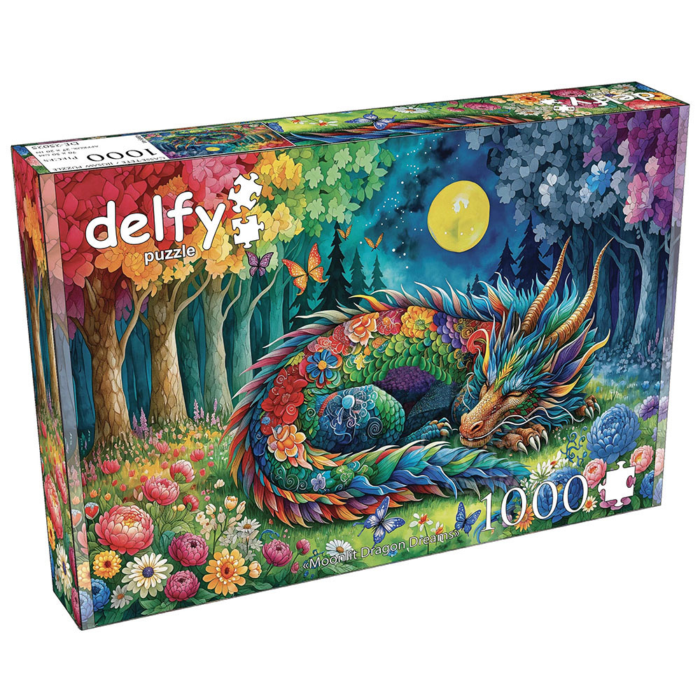 Delfy Moonlit Dragon Dreams Puzzle 1000pcs - Puzzles Canada