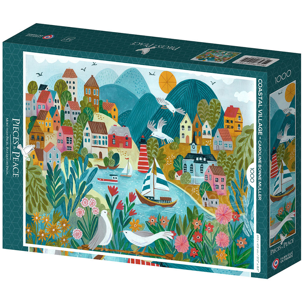 Pieces & Peace Coastal Village Puzzle 1000pcs - Puzzles Canada
