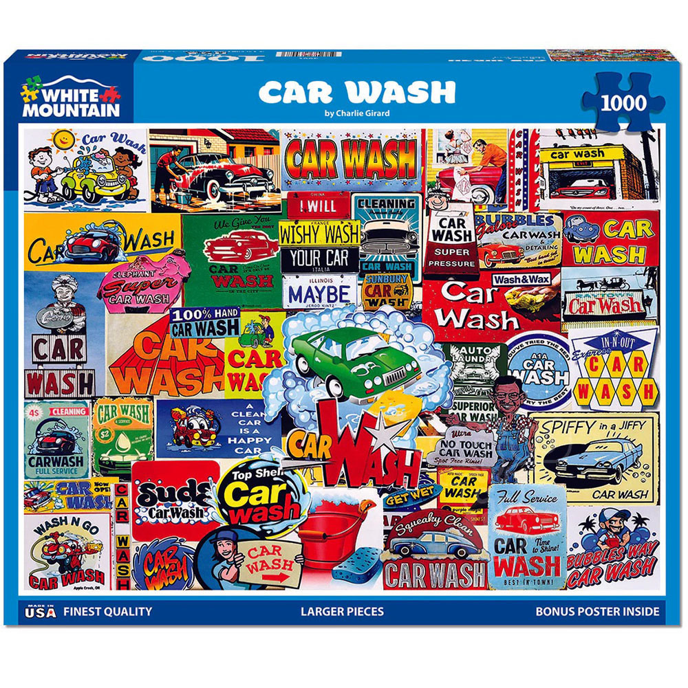 White Mountain Car Wash Puzzle 1000pcs - Puzzles Canada