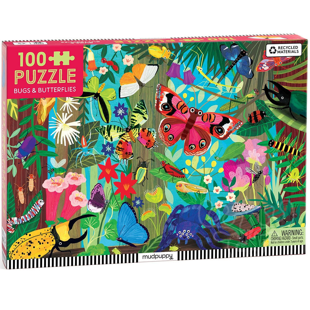 Mudpuppy Bugs & Butterflies Puzzle 100pcs - Puzzles Canada