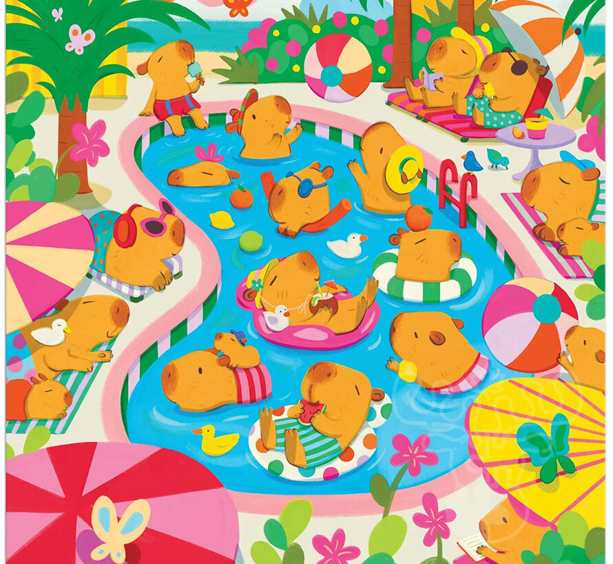 Mudpuppy Capybara Pool Day Puzzle 500pcs - Puzzles Canada