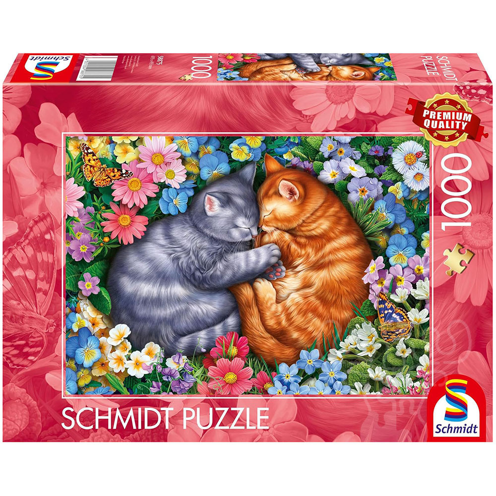 Schmidt Sleeping Velvet Paws Puzzle 1000pcs - Puzzles Canada
