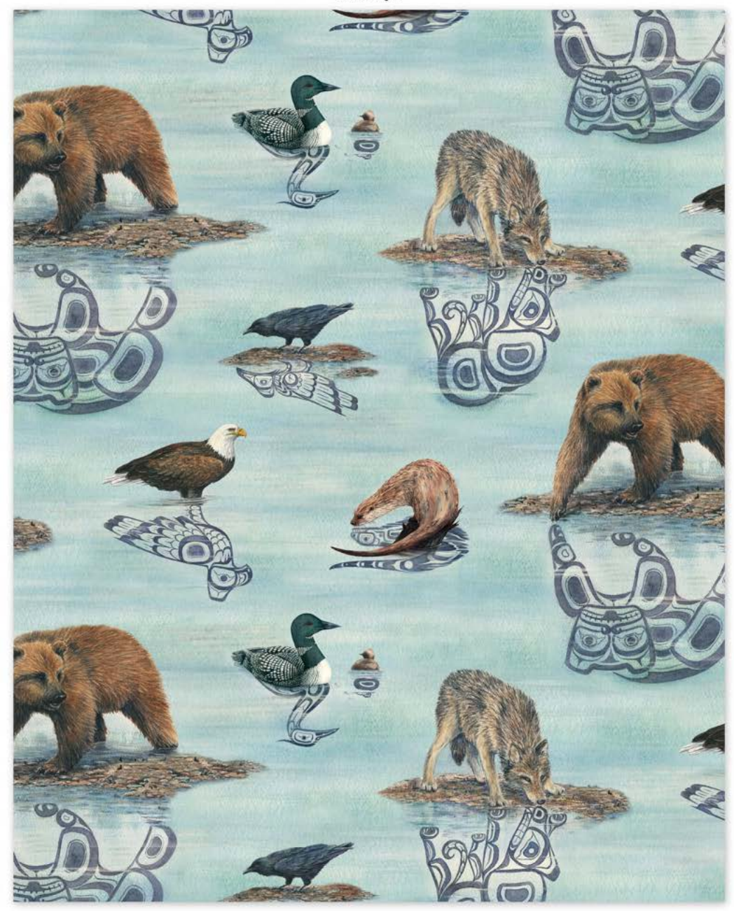 Native Reflections - Wildlife Scenes - Aqua - Dominion Sewing Centre ...