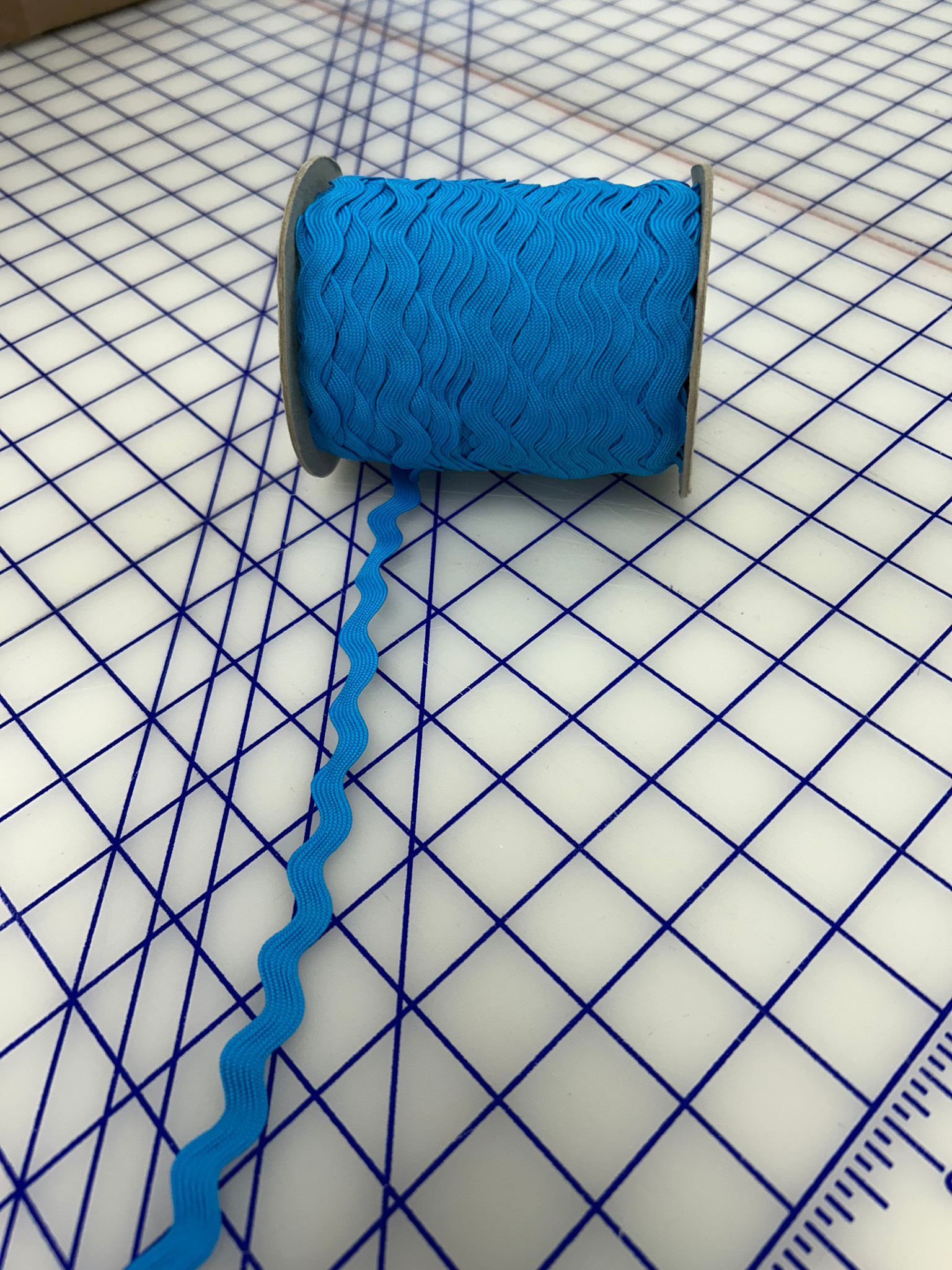 15 mm polyester Rick Rack Light Blue - Dominion Sewing Centre & Studio