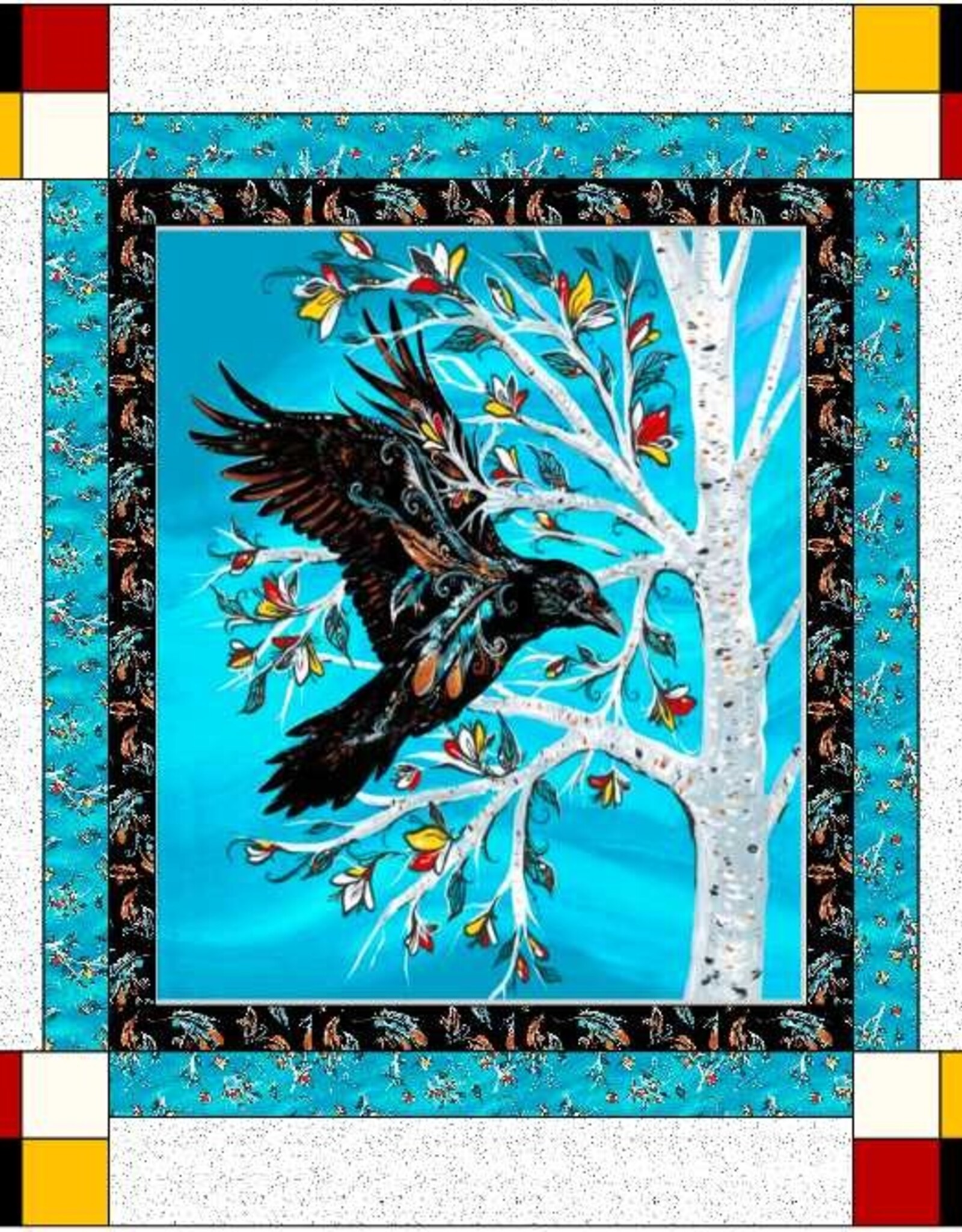 Raven Tree Panel Quilt Kit- Blue - Dominion Sewing Centre & Studio