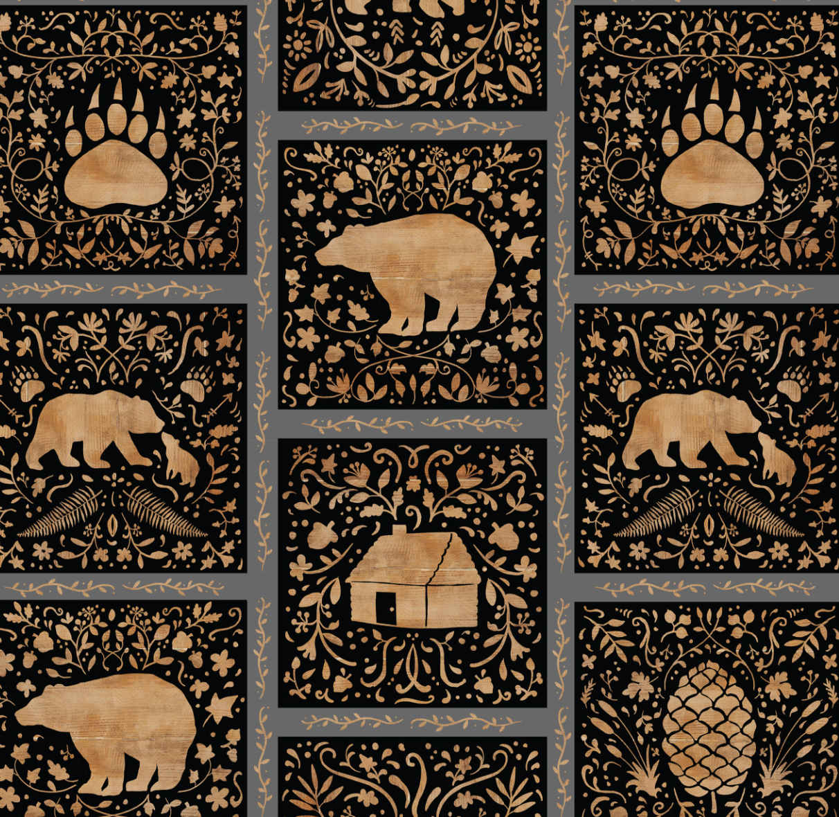 Crafted Cabin - Wood Stencil - Tiles - Multi - Dominion Sewing Centre ...