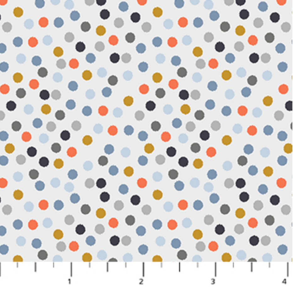 Fossil Folks - Dots - White - Dominion Sewing Centre & Studio