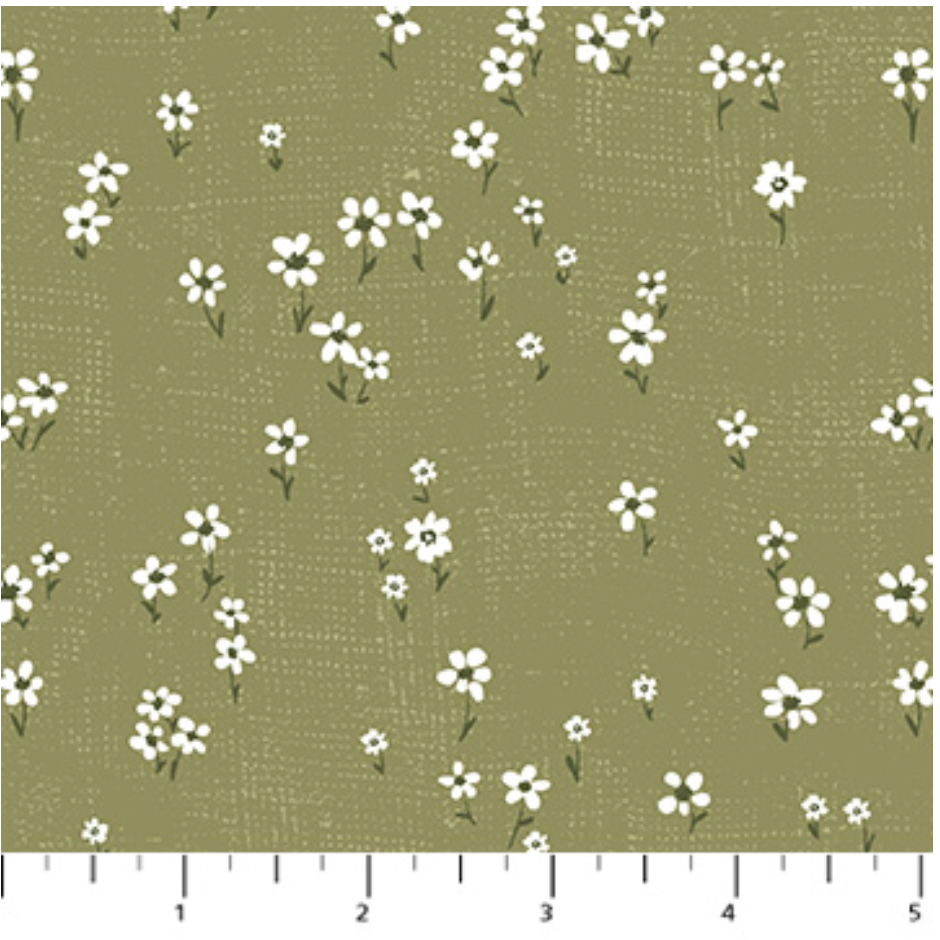 Humblebee - Daisies - Green - Dominion Sewing Centre & Studio