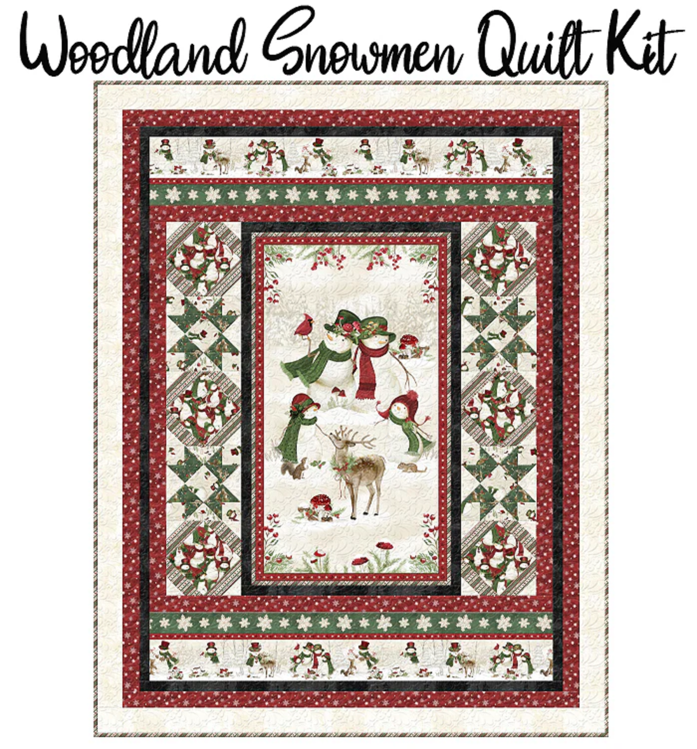 Woodland Snowman Quilt Kit - Large Throw 71" x 78" Backing Not included ...