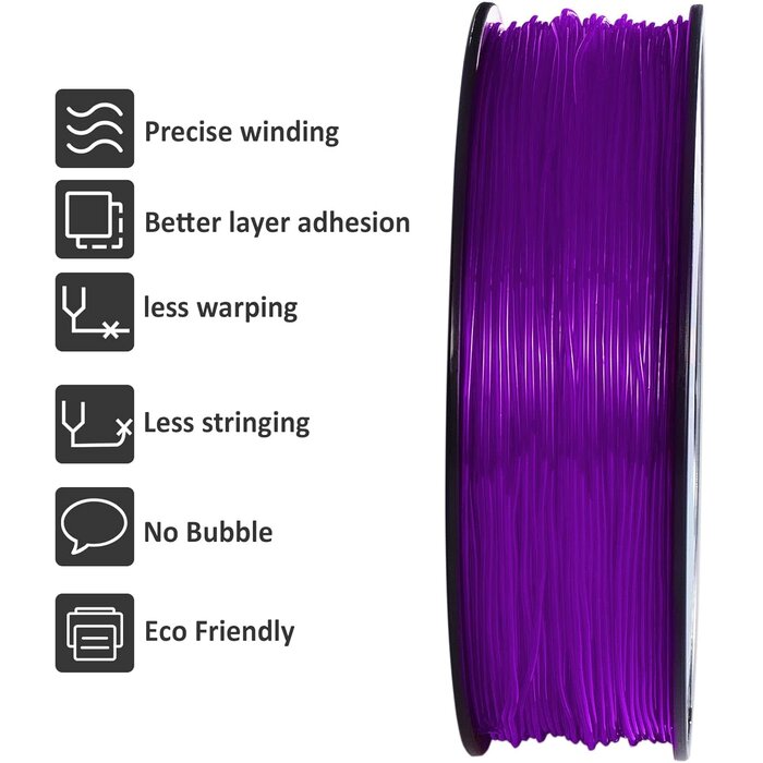 TPU-TRNSPNT-PRPL - GIANTARM TPU Filament 1.75mm Flexible Soft 3D ...