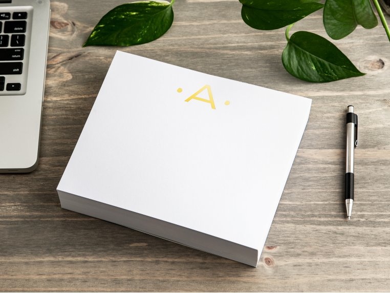 LUXE GOLD INITIAL NOTE PAD 8.5 x 7" - Jade