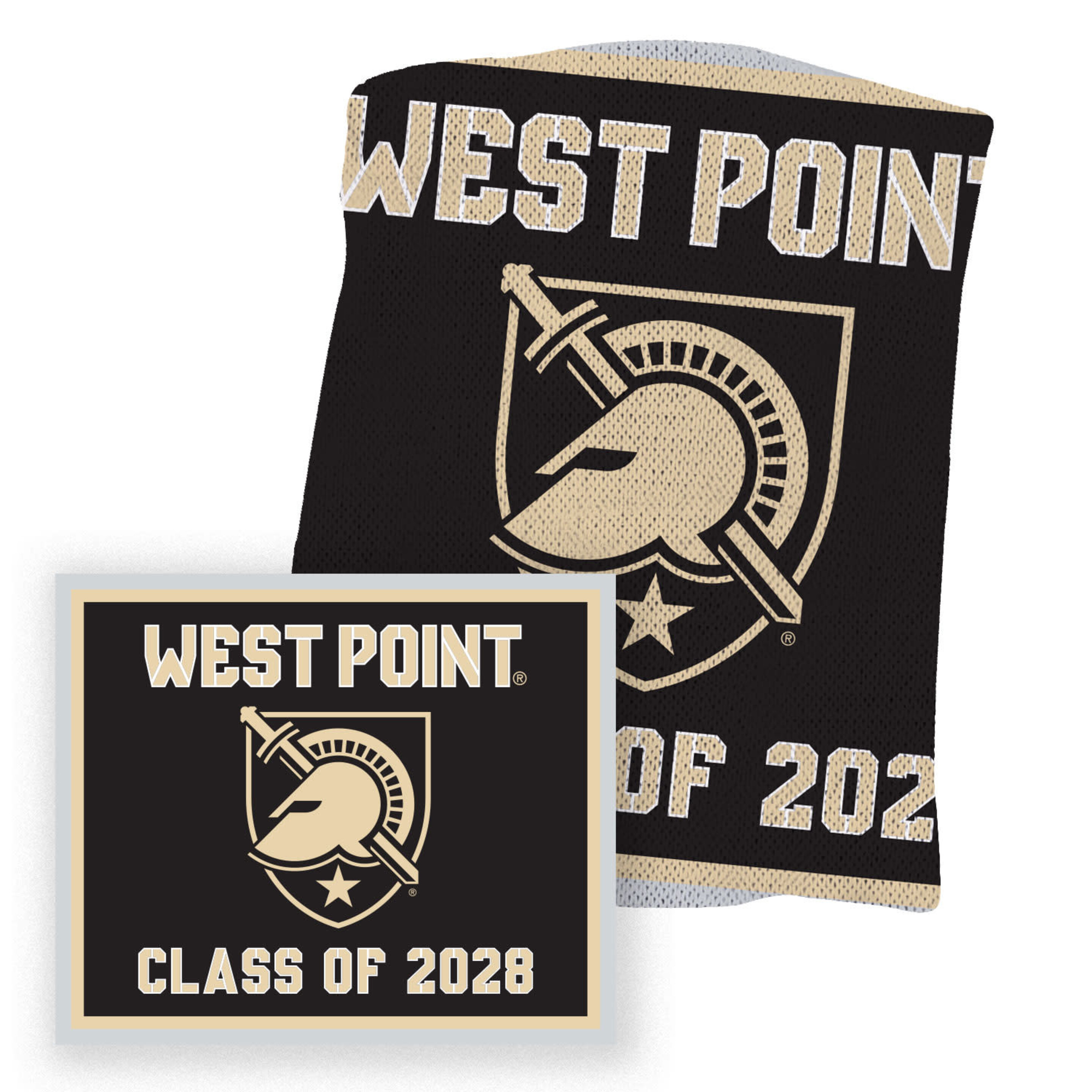 West Point Class of 2028 Knit Blanket, 63" x 53" - Daughters of the U.S. Army Gift Shop (DUSA)