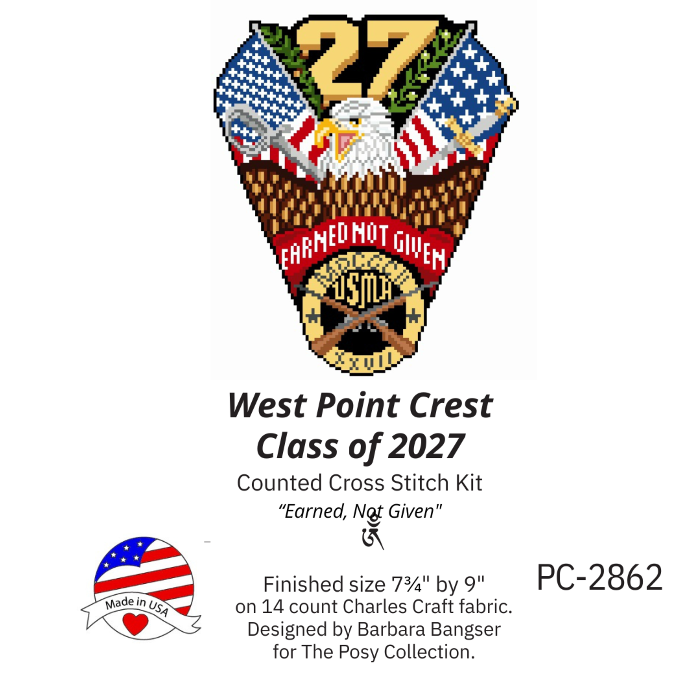 West Point Class of 2027 CREST Cross-Stitch Kit - Daughters of the U.S. Army Gift Shop (DUSA)