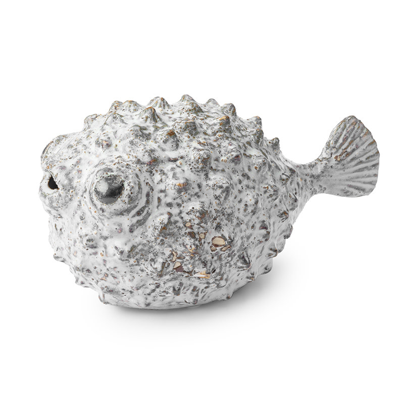 PUFFER FISH CERAMIC WHITE LARGE - Portside Interiors