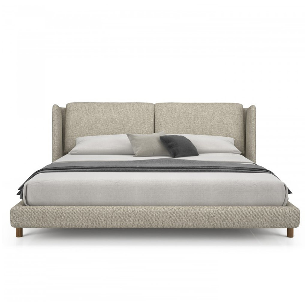 MARGOT UPHOLSTERED BED Oak Legs by Huppe Canada - Portside Interiors