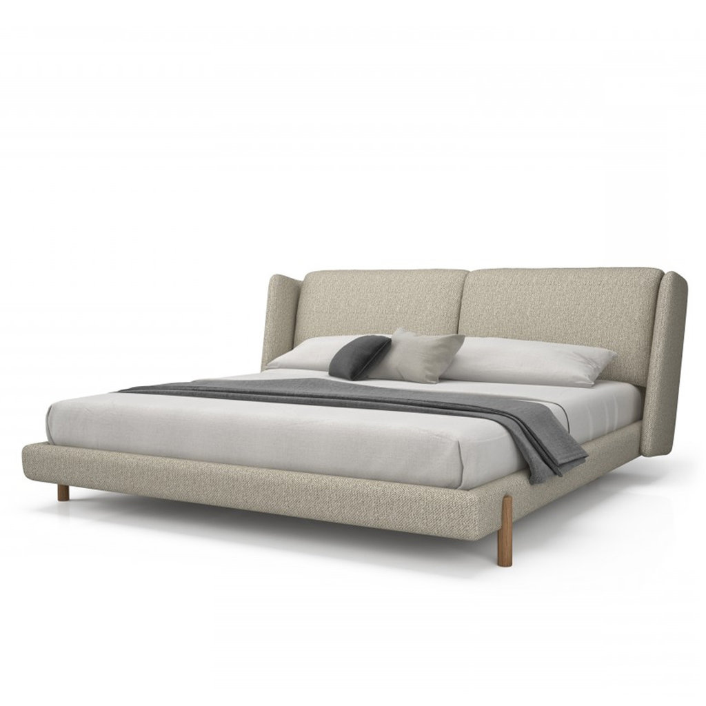 MARGOT UPHOLSTERED BED Oak Legs by Huppe Canada - Portside Interiors