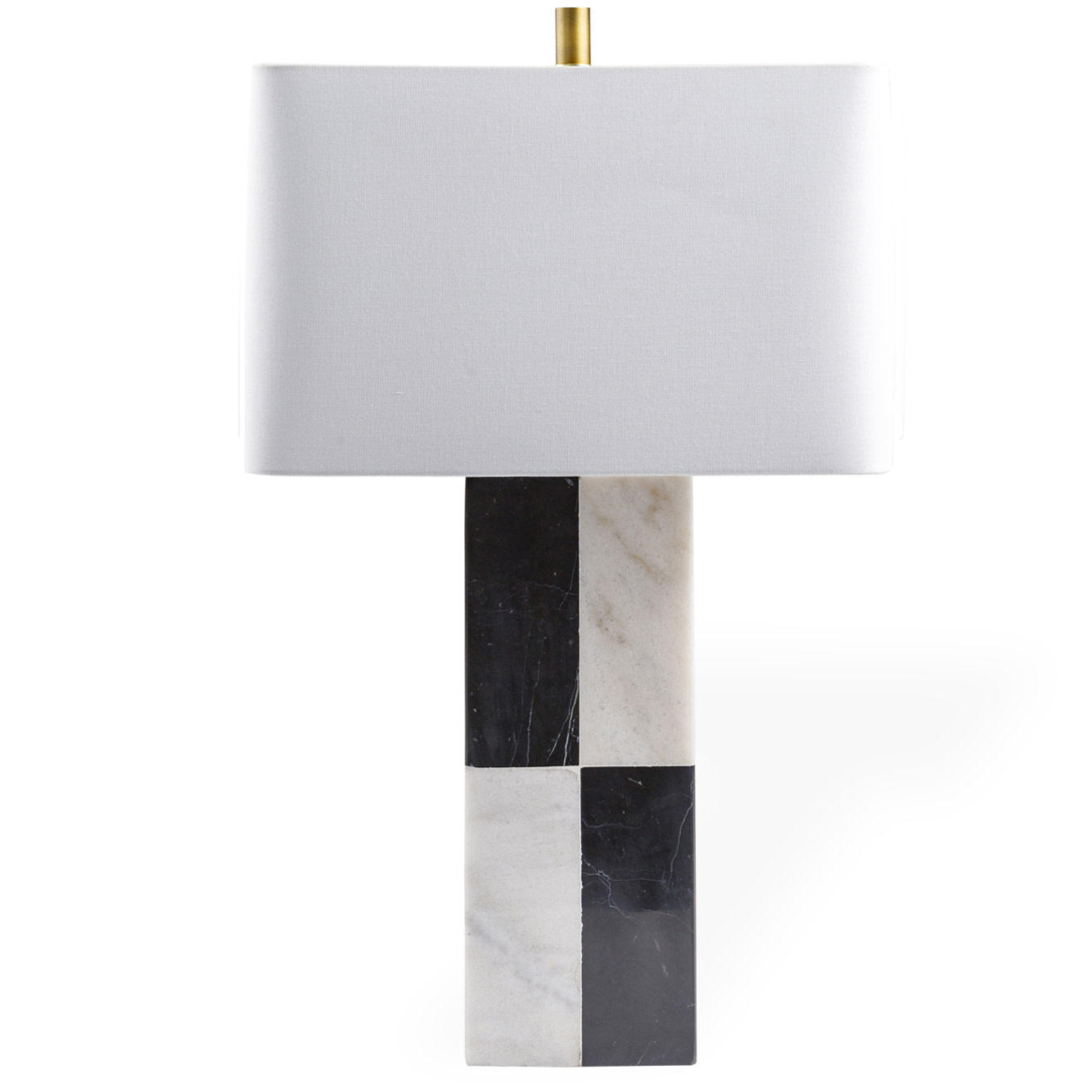 INTERSECT TABLE LAMP MARBLE WHITE AND BLACK - Portside Interiors