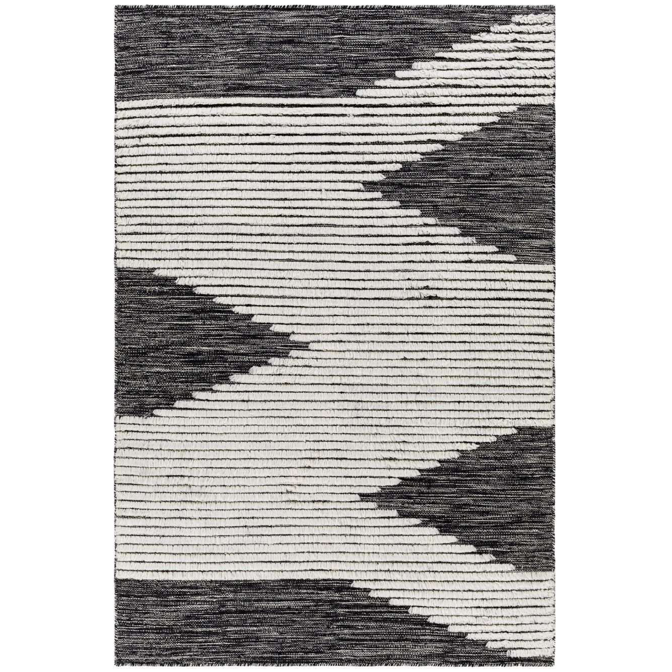 APACHE WOOL RUG 8' X 10' BLACK AND WHITE - Portside Interiors