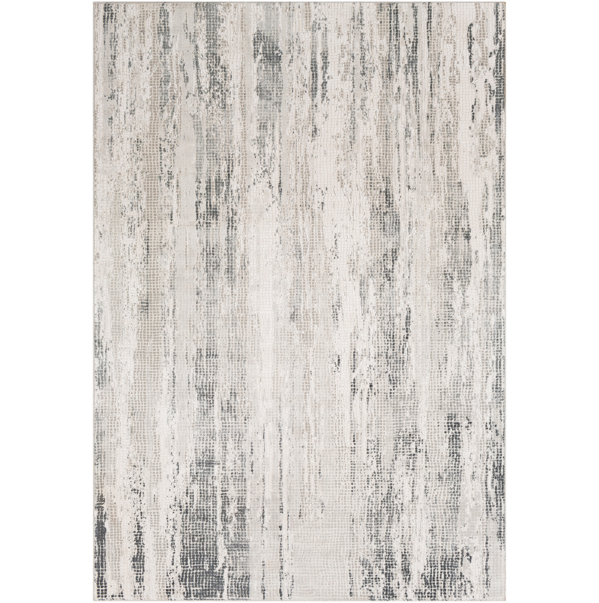 AISHA 6'7" X 9'6" LIGHT GREY & OFF WHITE - Portside Interiors
