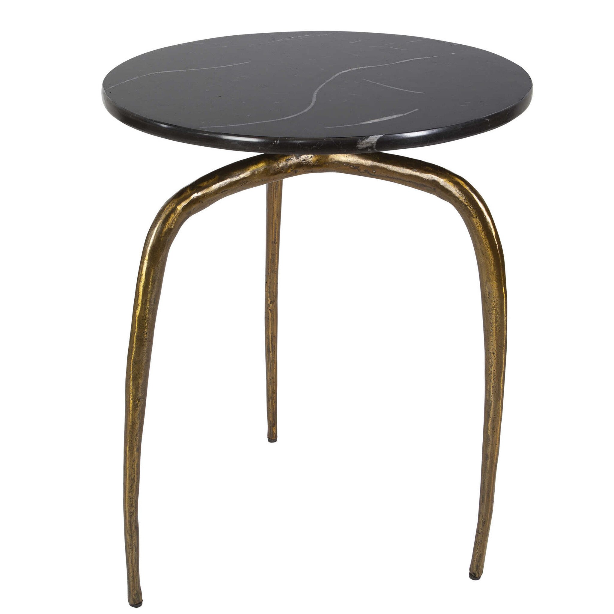 WISHBONE SIDE TABLE MARBLE BLACK - Portside Interiors