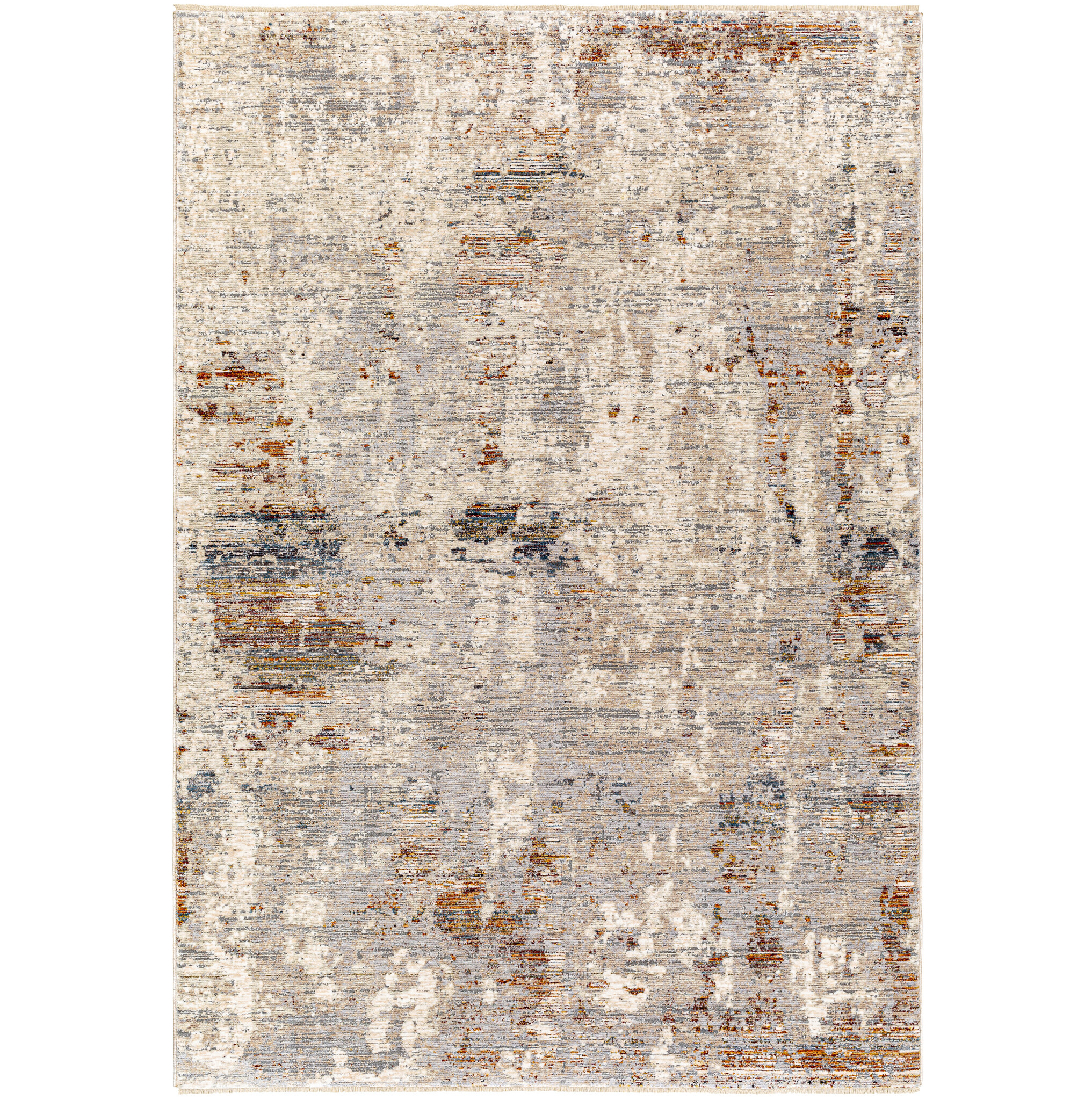 RAYA RUG 8'10" X 12'10" RUST GREY BROWN TAUPE - Portside Interiors