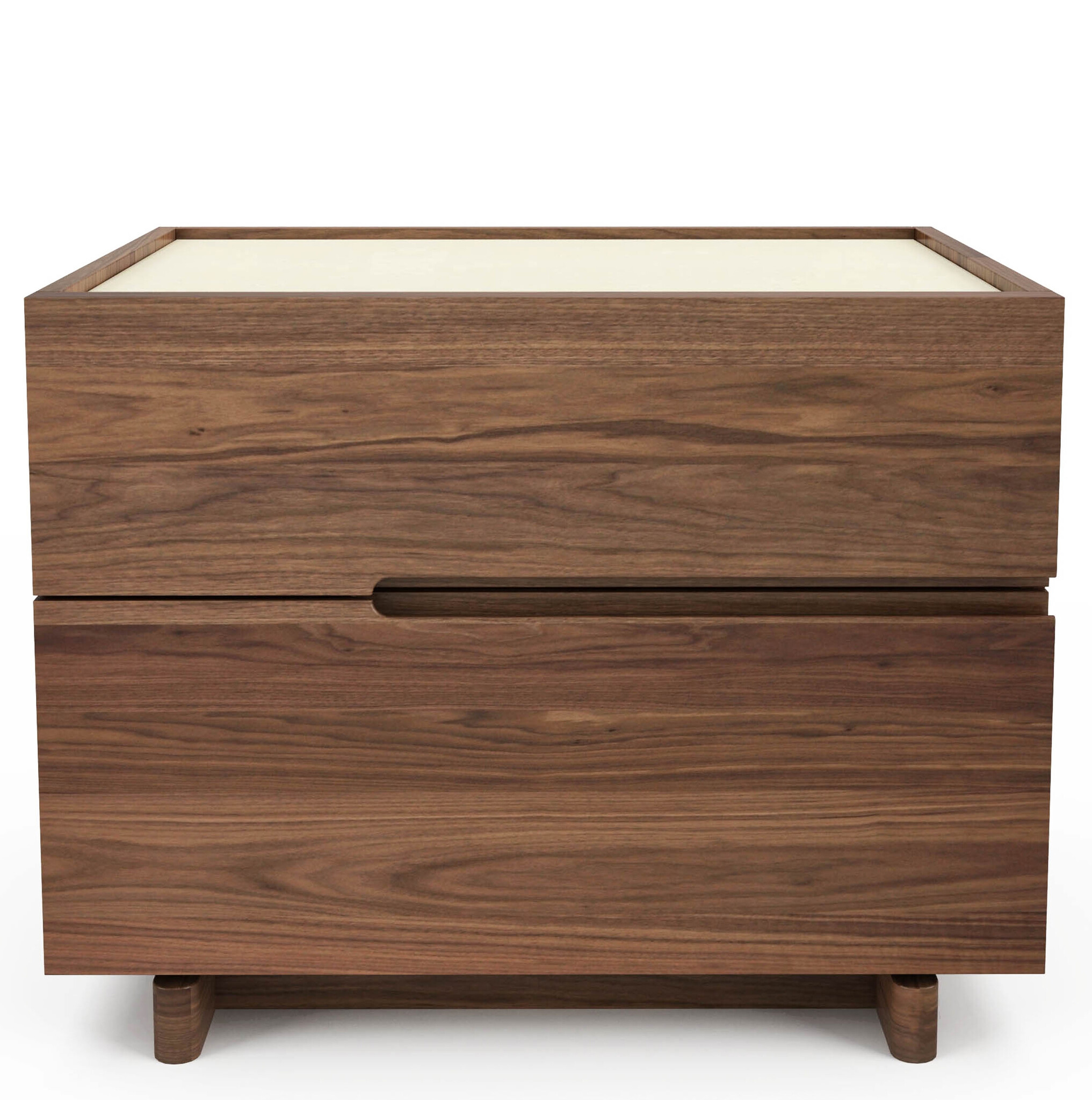 NELSON NIGHTSTAND LARGE WALNUT LEFT - Portside Interiors