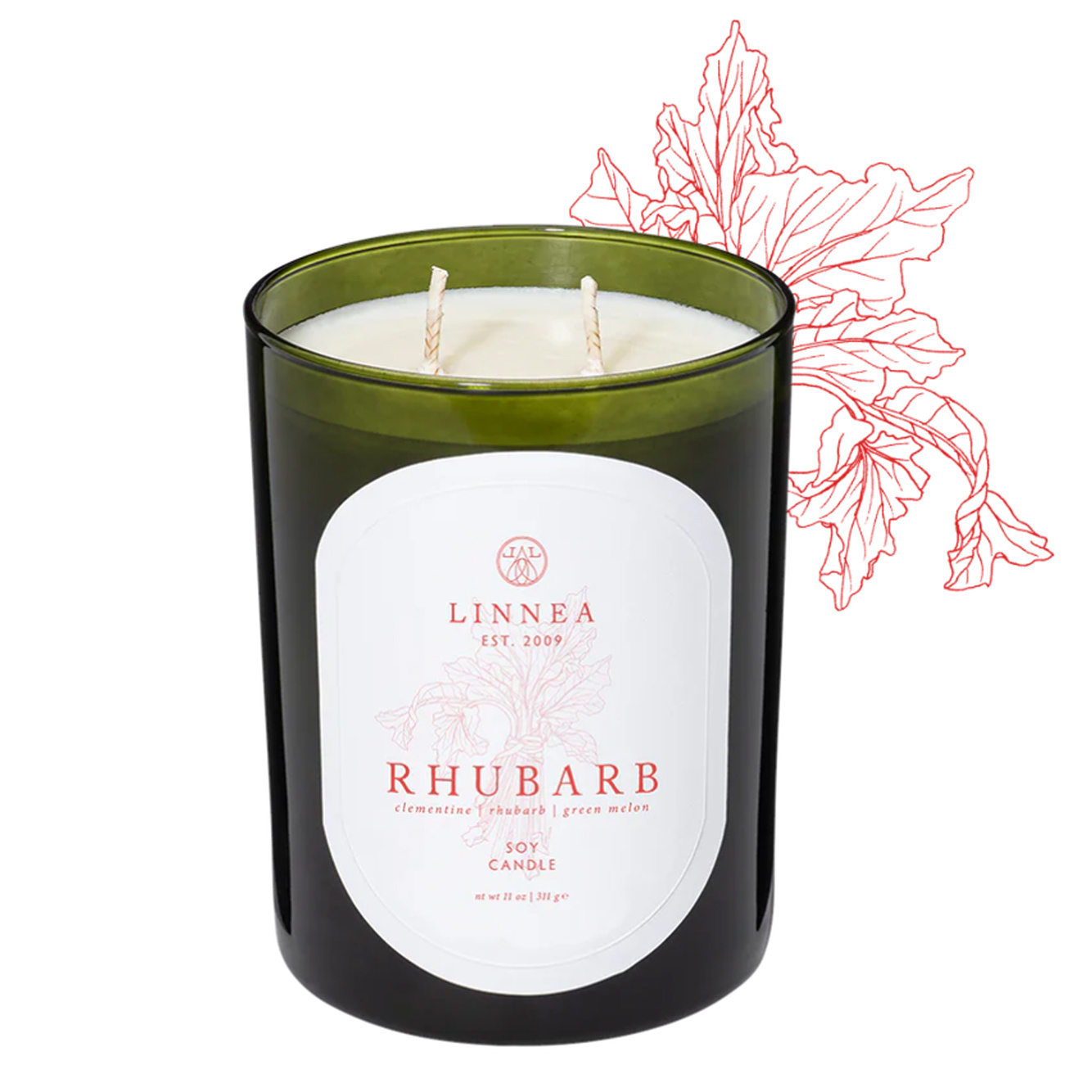 RHUBARB - LINNEA Two Wick Candle - Portside Interiors