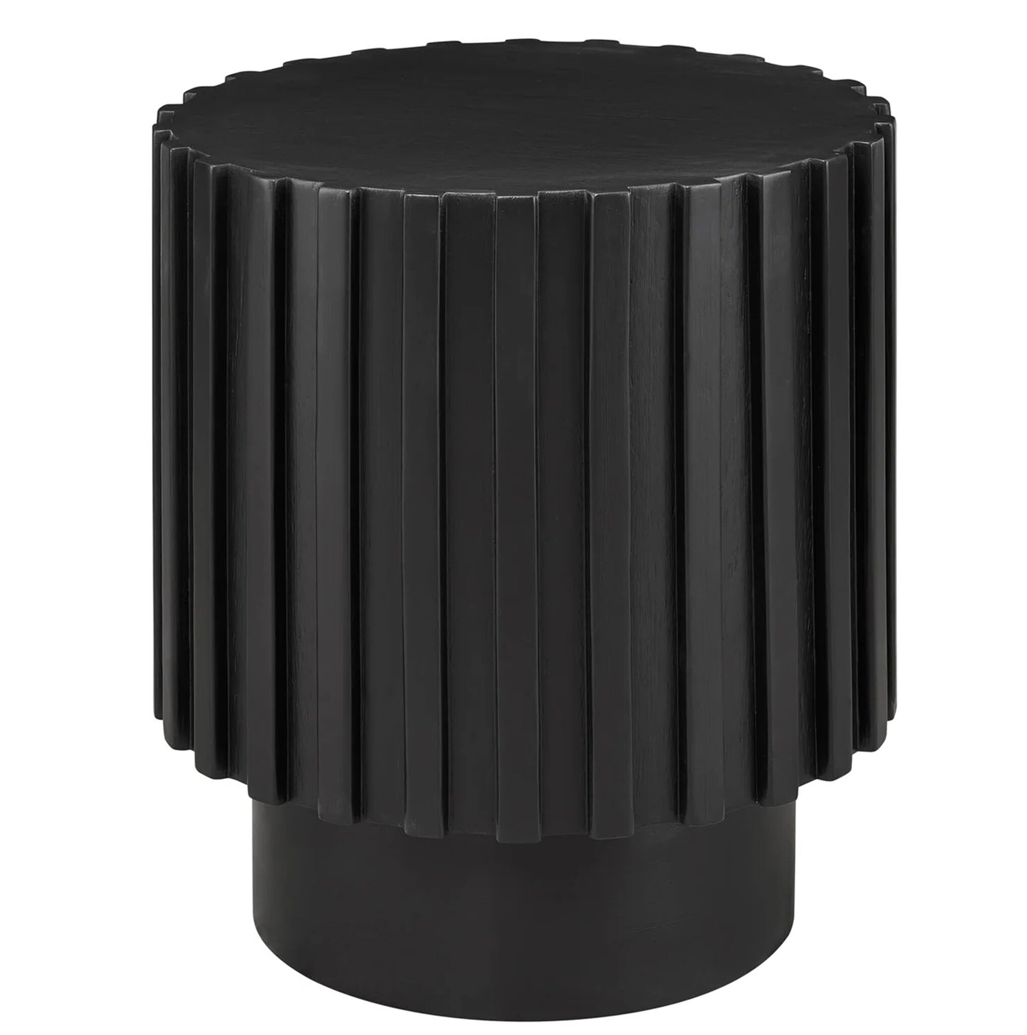 RIVETING SIDE TABLE BLACK - Portside Interiors