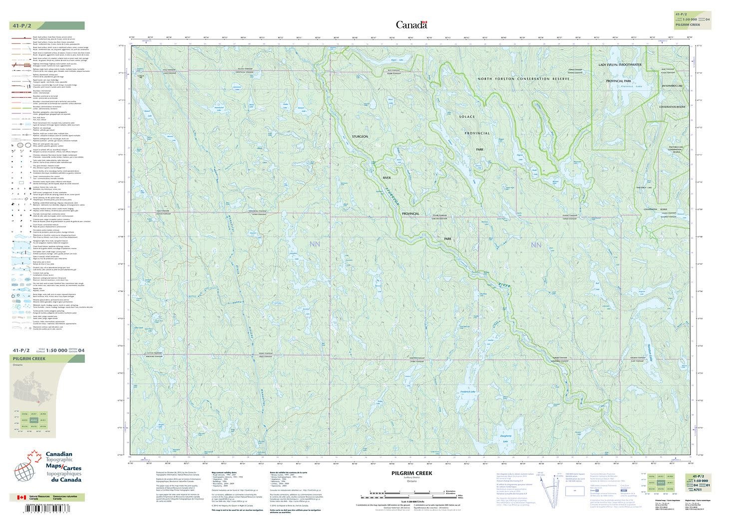 CANADIAN TOPO TOPOGRAPHIC MAP - 041P02 - PILGRIM CREEK - Lefebvre's