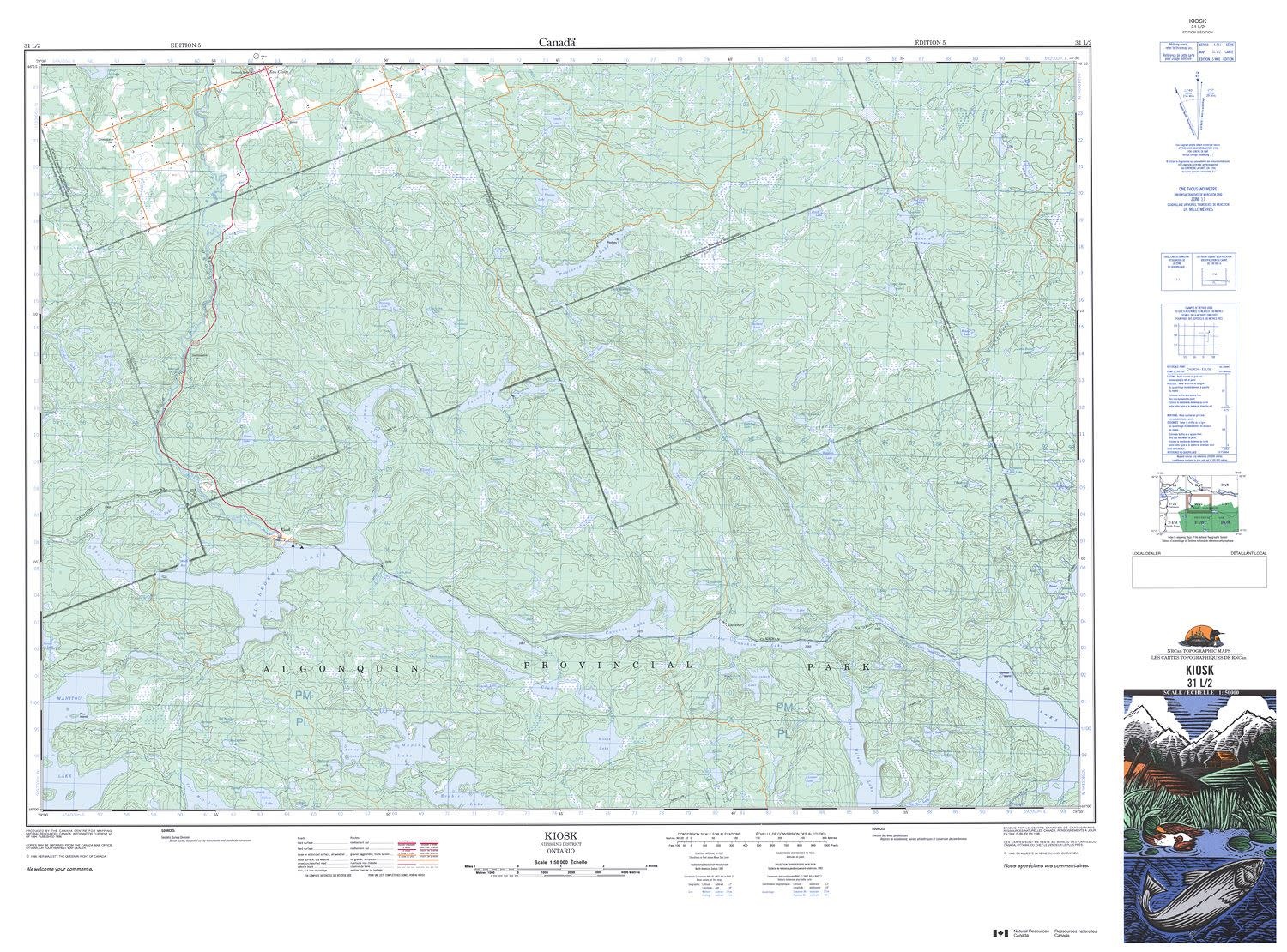CANADIAN TOPO TOPOGRAPHIC MAP - 031L02 - KIOSK - Lefebvre's