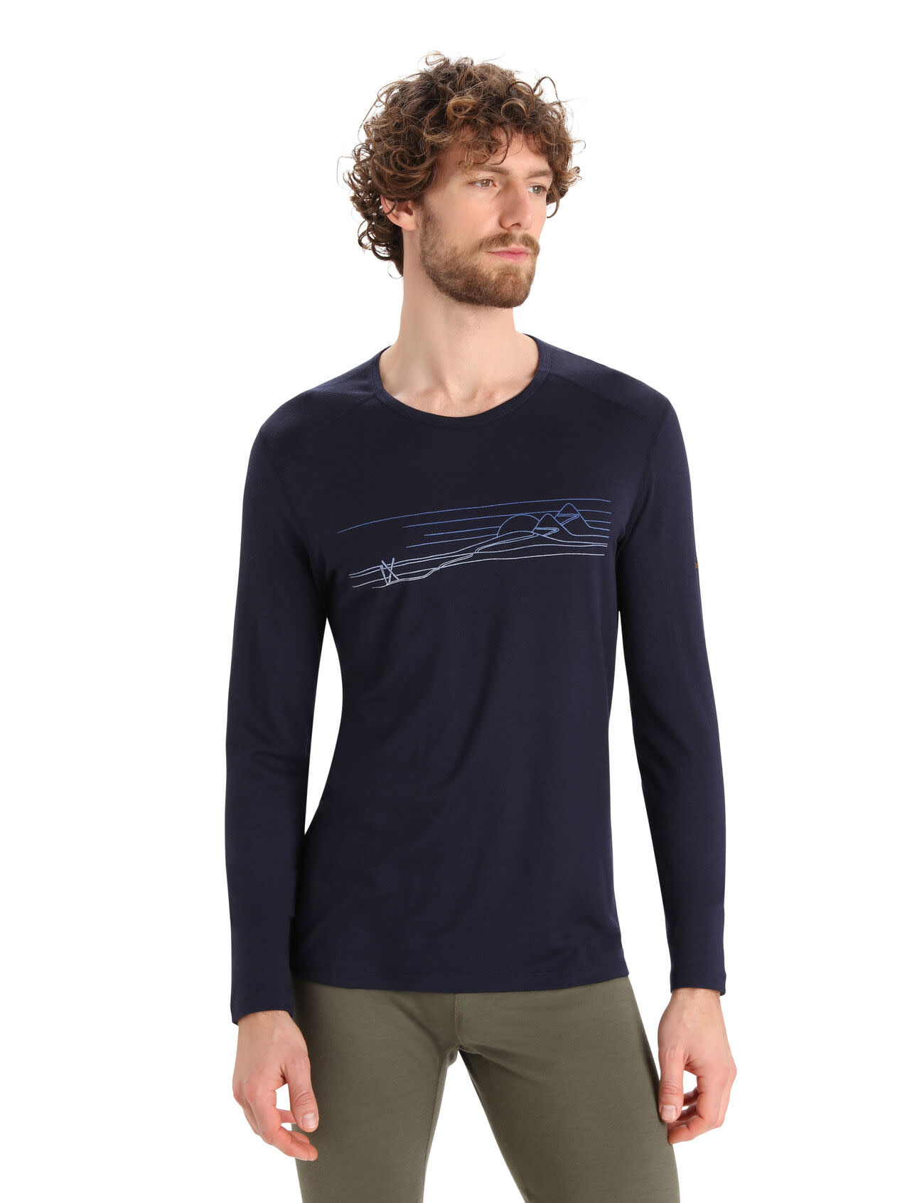 MEN'S ICEBREAKER 200OASIS LONG SLEEVE CREW SKI STRIPES - Lefebvre's
