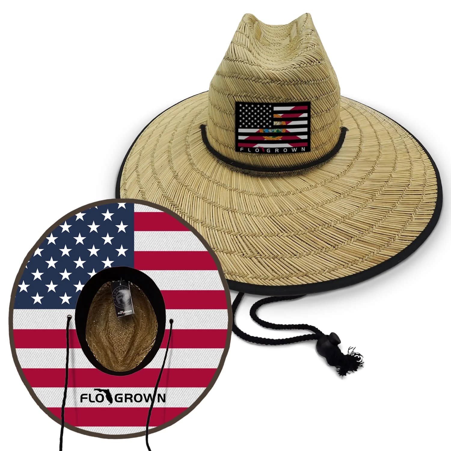 Flogrown Straw Hat Flag Mash Up - Estero River Outfitters