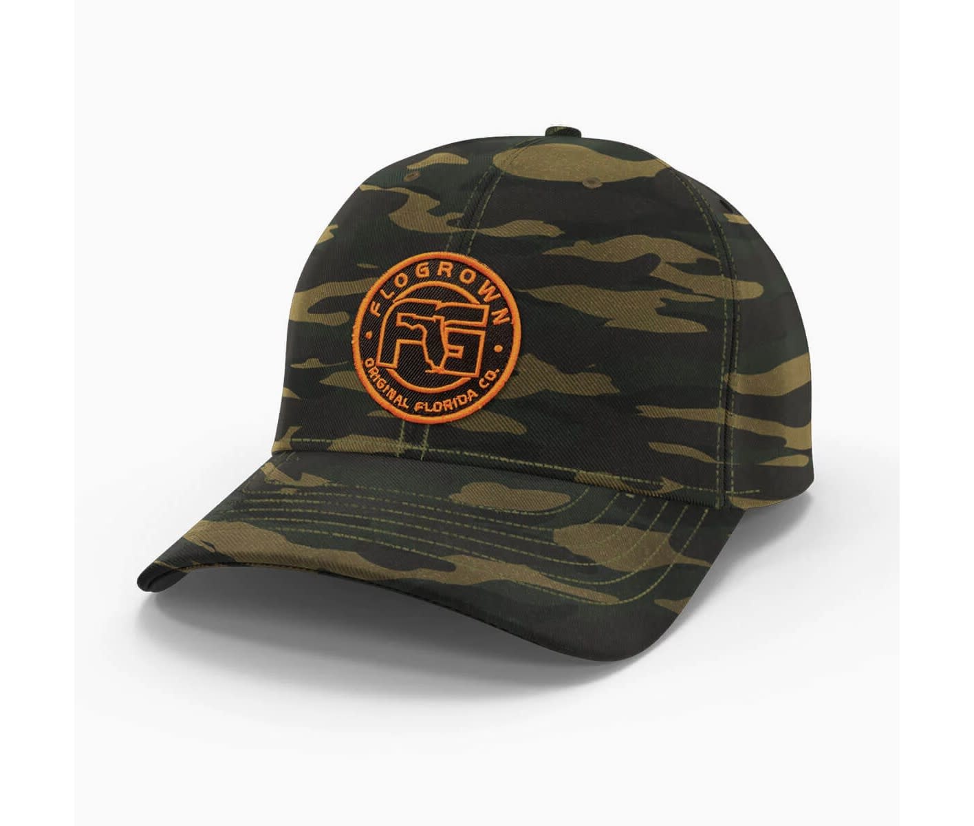 Flogrown Hat Hunter Orange Logo AOP Camo Hat - Estero River Outfitters