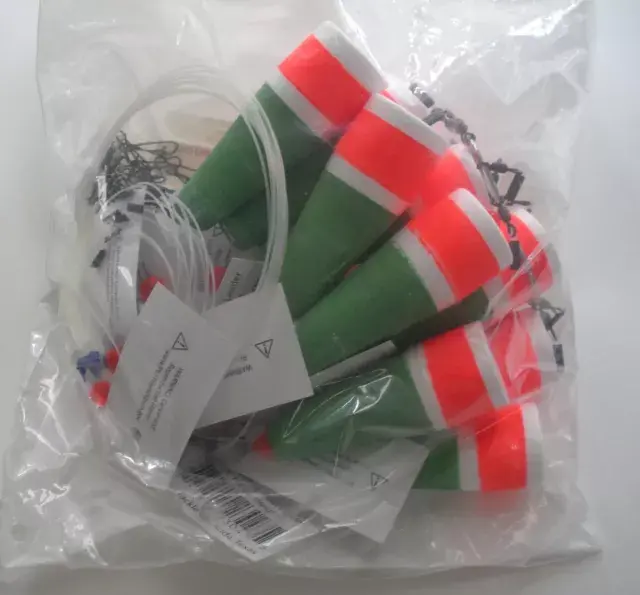 POPPING FLOAT LEADERS. 50 OZ WEIGHT. 32″ MONO LEADER – RED/GREEN (PACK ...