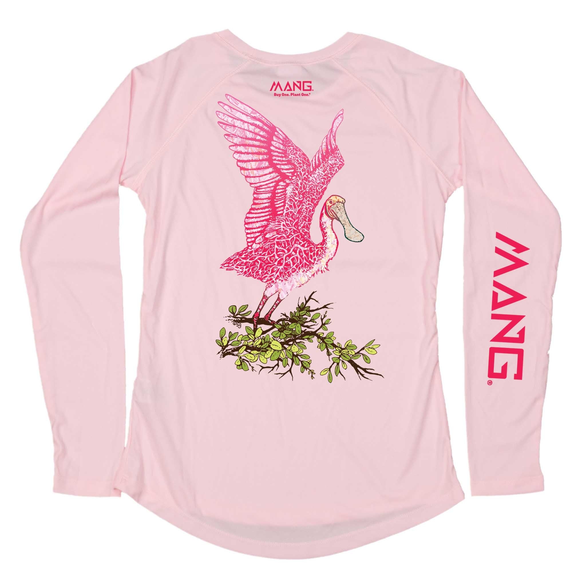 MANG Women's Performance Shirt LS Spoonbill Pink | Estero Outfitters ...