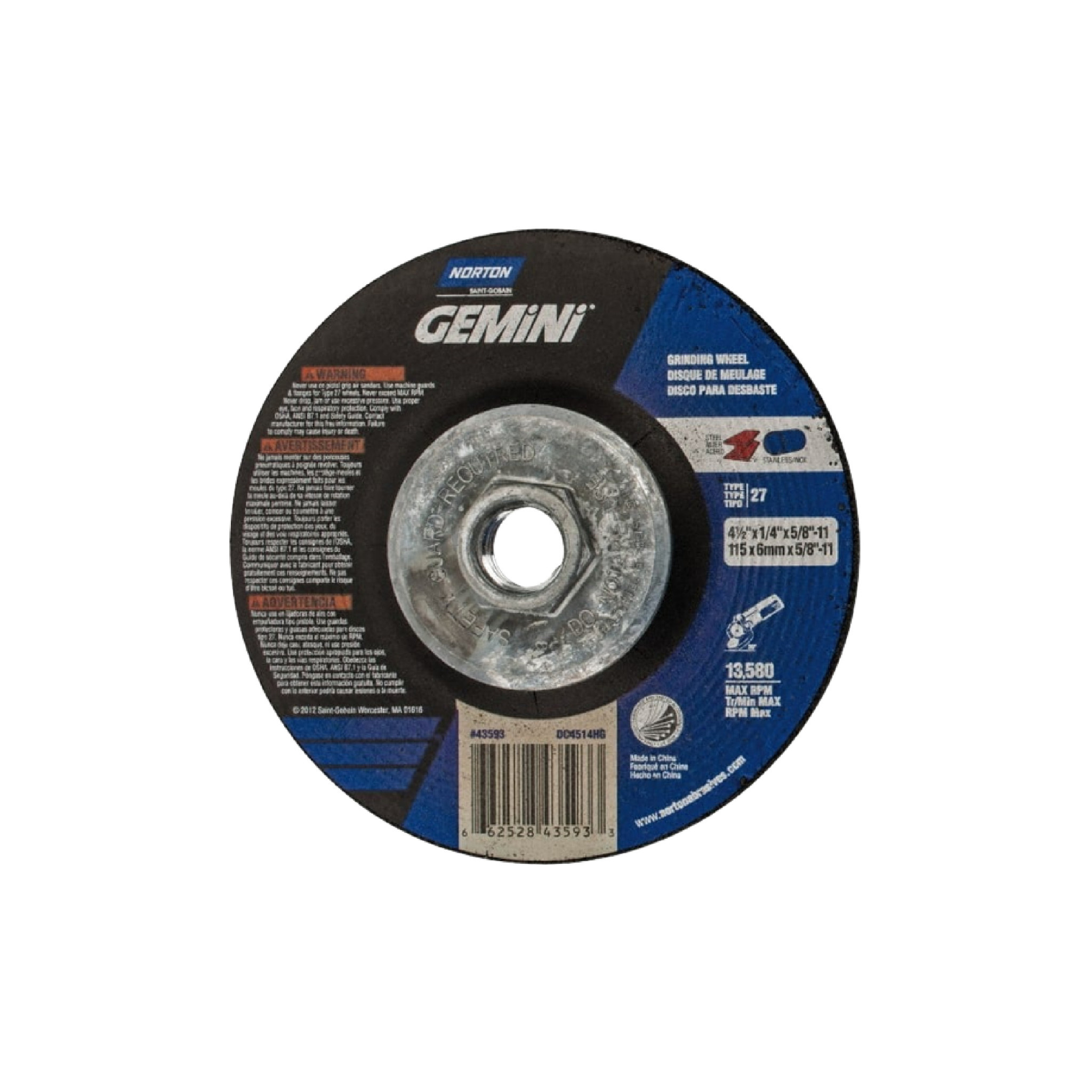 Norton 4 1 2 X 1 4 X 5 8 11 Dep Cntr Whl Whatchamacallit Tools