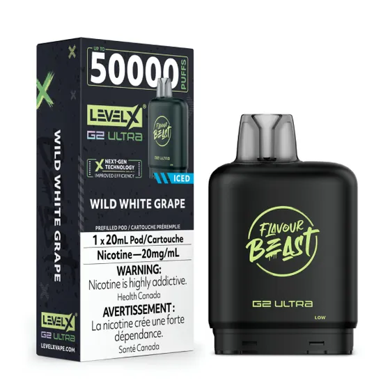 LEVEL X BOOST G2 ULTRA 50K - FLAVOUR BEAST - Wild White Grape Iced - 20 ...